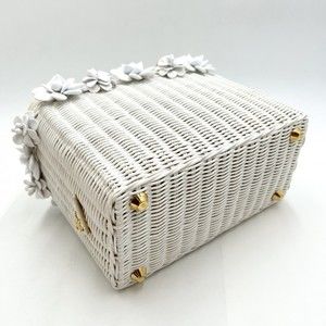 Prada | Bags | Prada Wicker Basket Bag Crossbody Rattan White | Poshmark